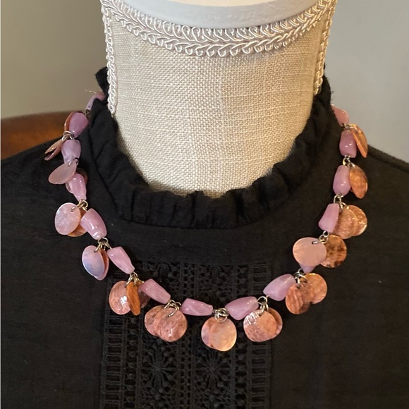 Jewelry | Vintage Bohemian Style Round Shells With Pink Dangle Beaded ...